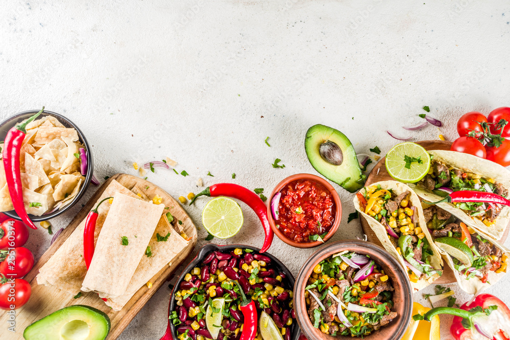 Cinco de Mayo food.Mexican food concept background with taco ...