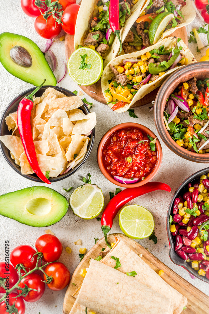 Cinco de Mayo food.Mexican food concept background with taco ...