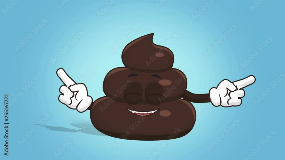 Cartoon Funny Brown Poop Turd Dance with Face Animation Alpha Matte ...