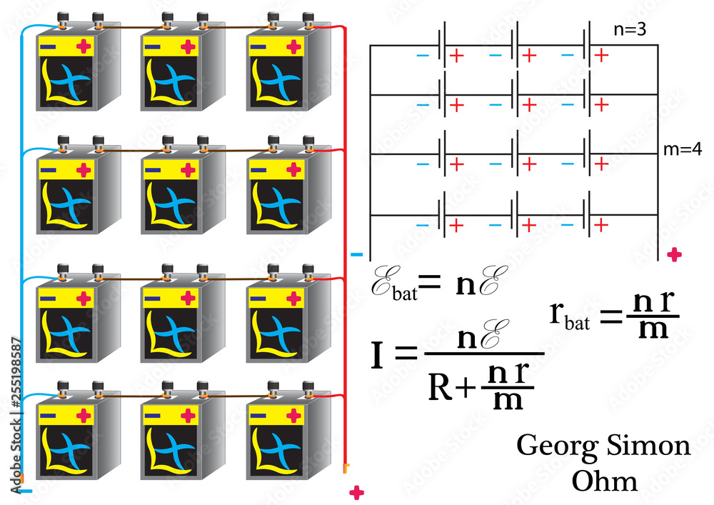 The Electric Circuit Of The Mixed Connection Of The Current Source The Physical Formulas For