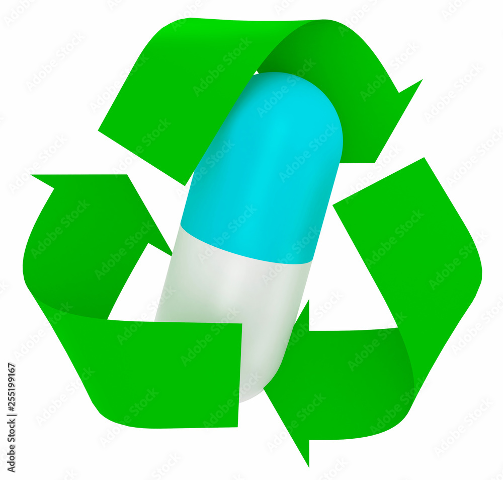 pill inside symbol recycle Stock Illustration | Adobe Stock