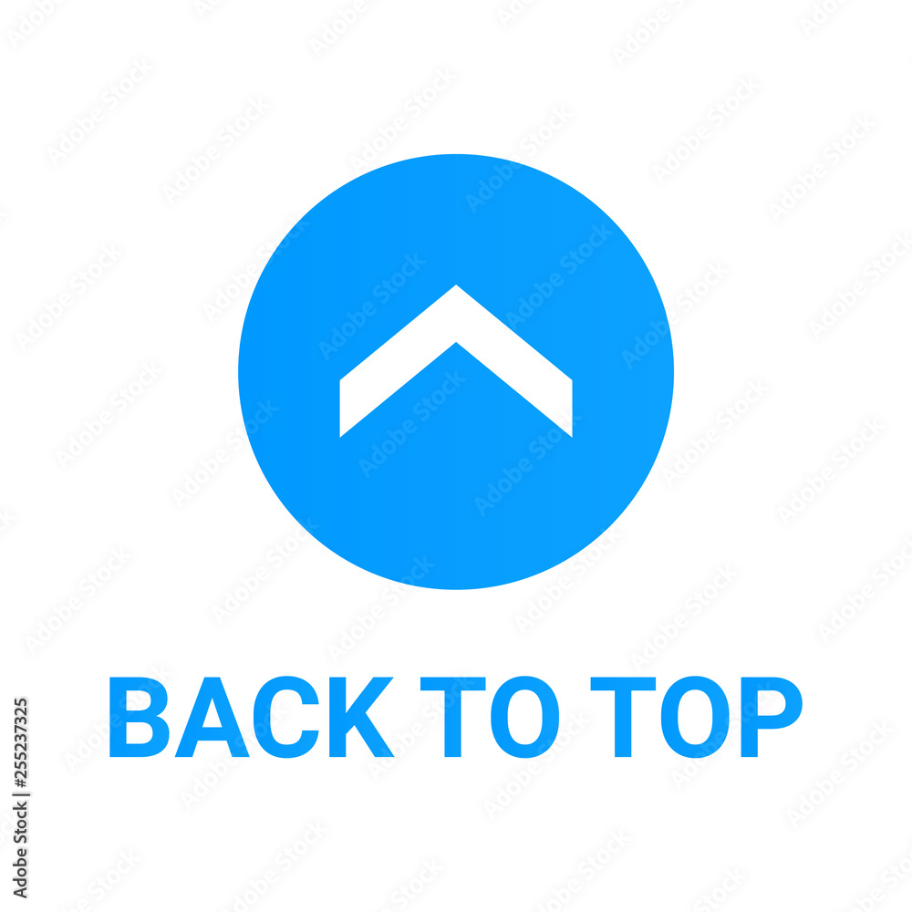 Scroll up page symbol. Blue vector icon with arrow to top Stock Vector ...