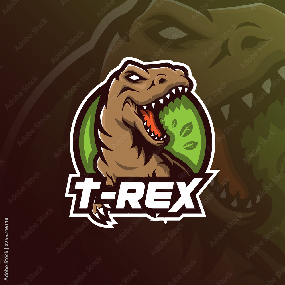 t-rex vector mascot logo design with modern illustration concept style ...