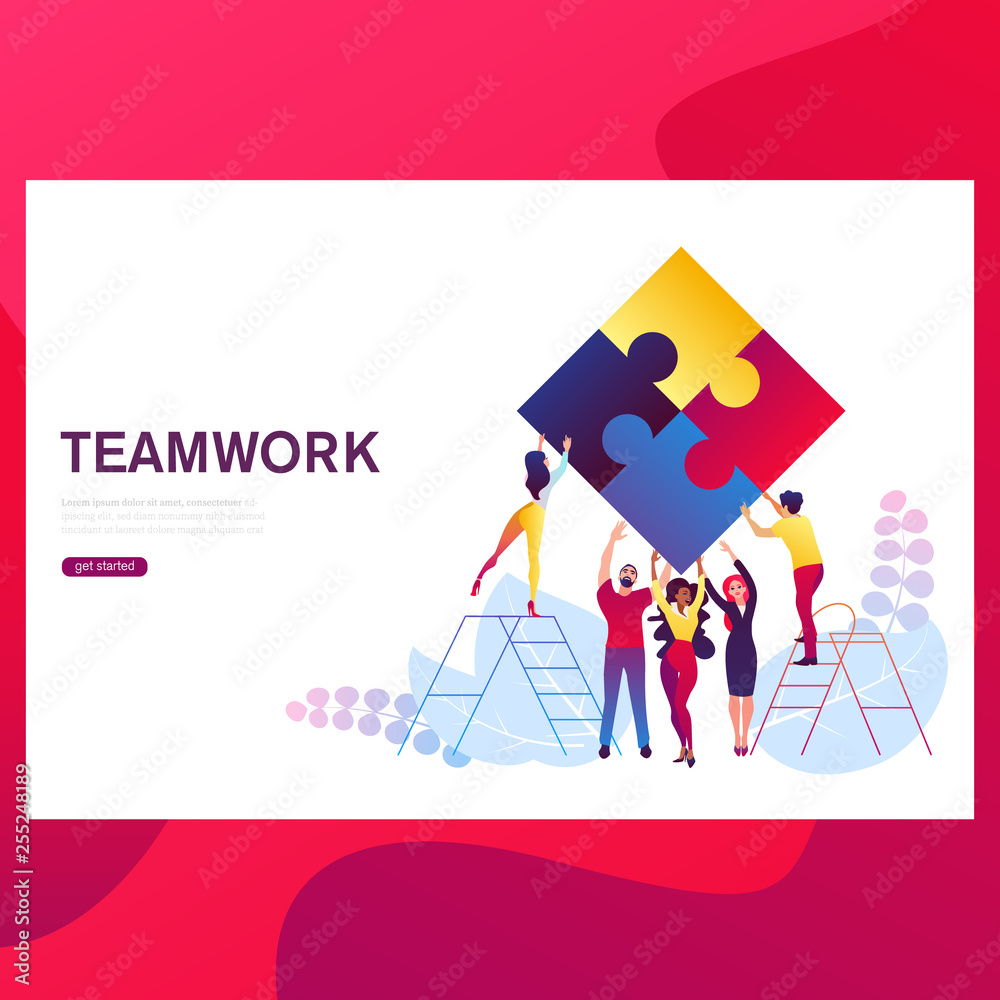 Teamwork concept banner. Can use for web banner, infographics, hero ...
