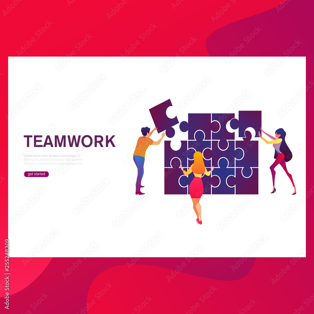 Teamwork concept banner. Can use for web banner, infographics, hero ...