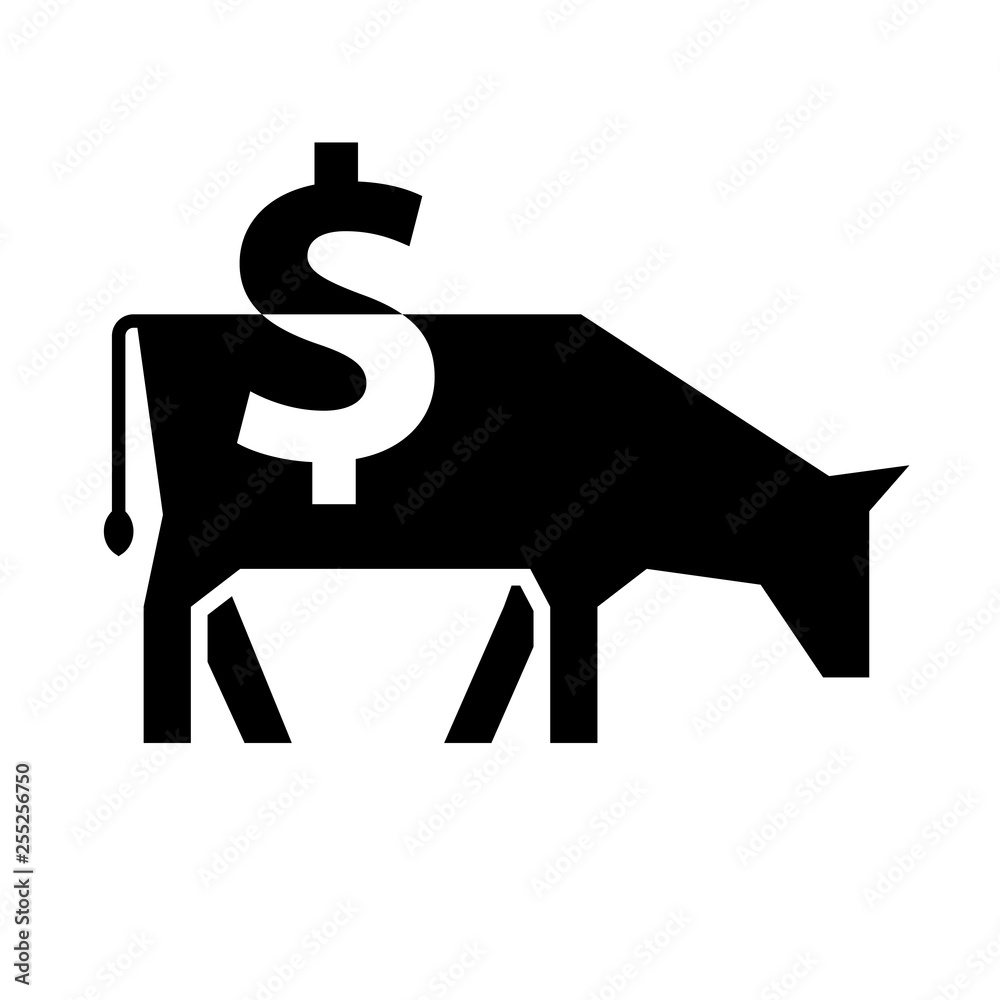 Cash cow silhouette icon. Clipart image isolated on white background ...