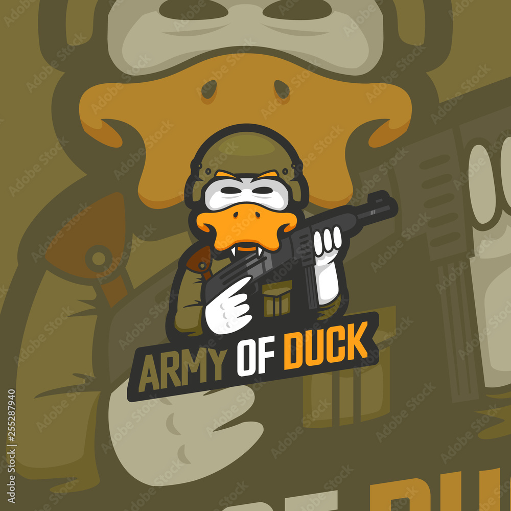 Army soldier of duck in world war germany uniform style for e-sport ...