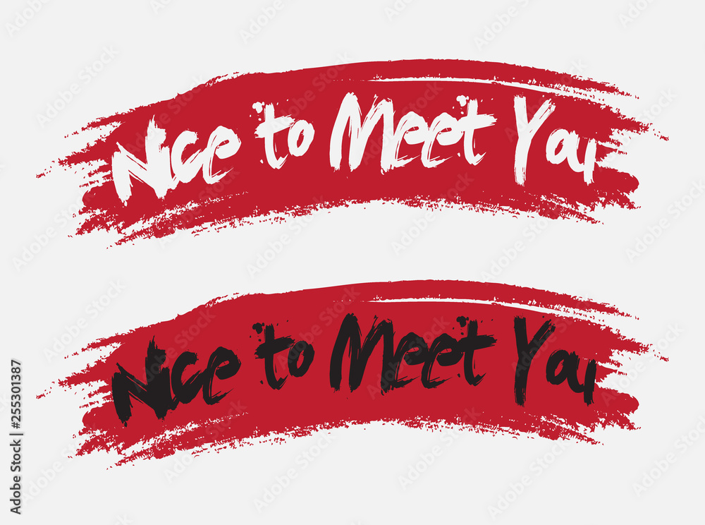 "Nice to Meet You" Common English Greeting in black and white color ...