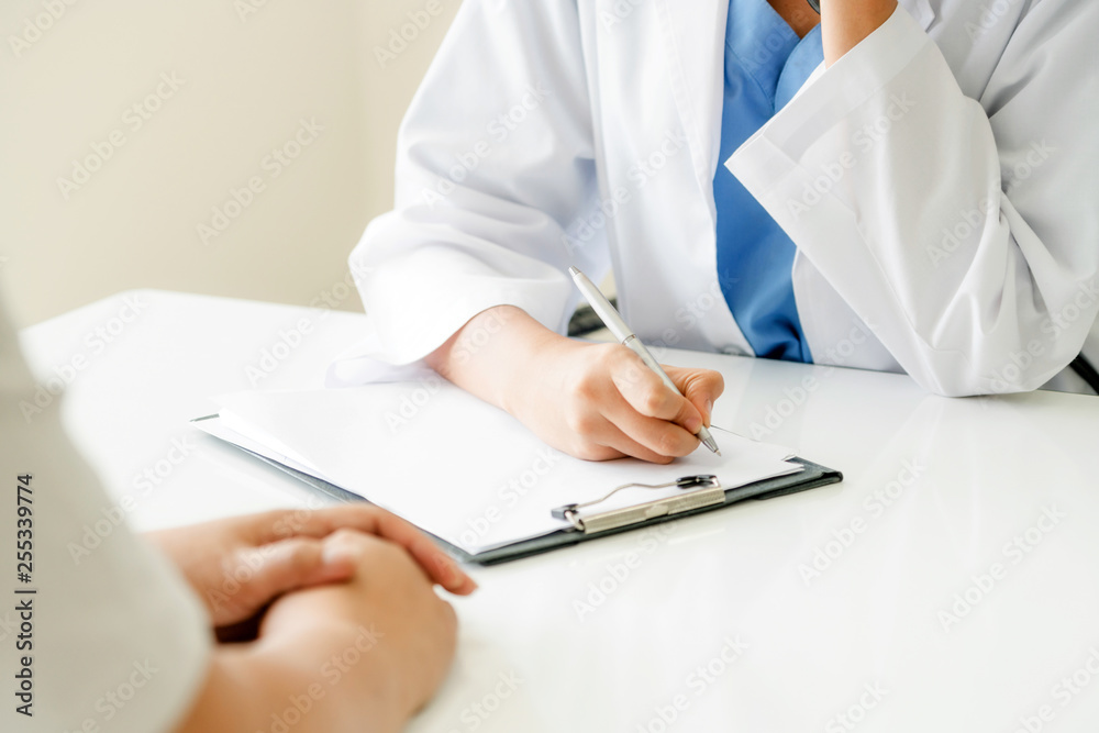 Female patient visits woman doctor or gynecologist during gynaecology ...