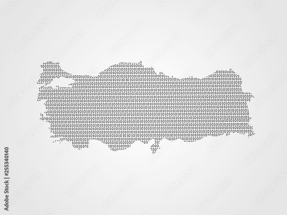 Turkey vector map illustration using binary codes on white background ...