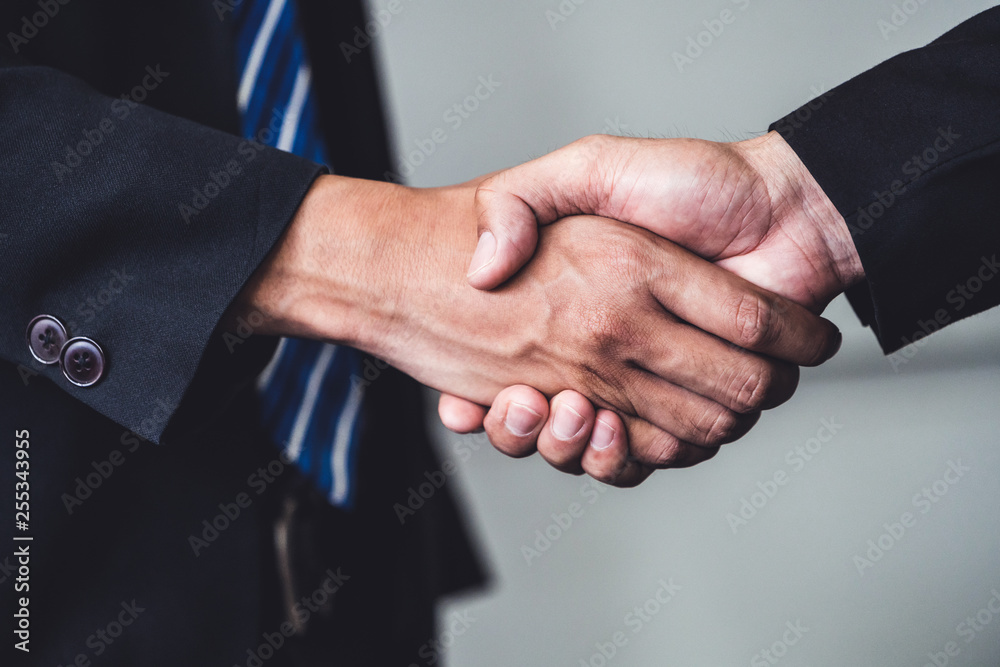 Business people agreement concept. Businessman do handshake with ...