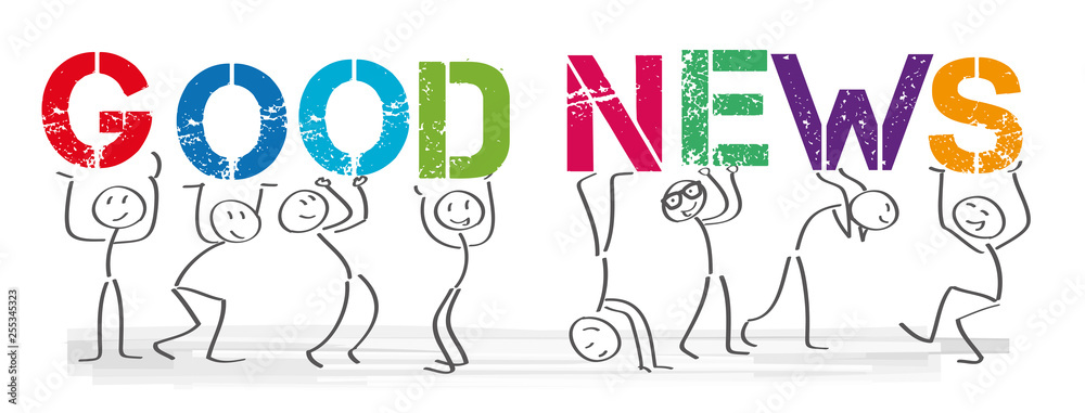 Good News - People with big colorful letters Stock Vector | Adobe Stock