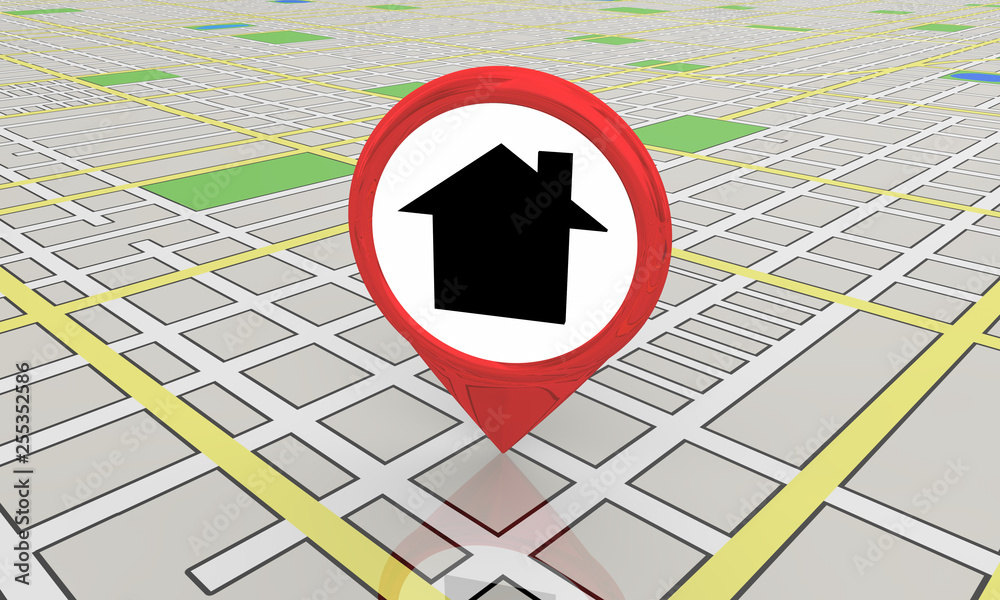 House Home Symbol Map Pin Location 3d Illustration Stock Photo | Adobe ...