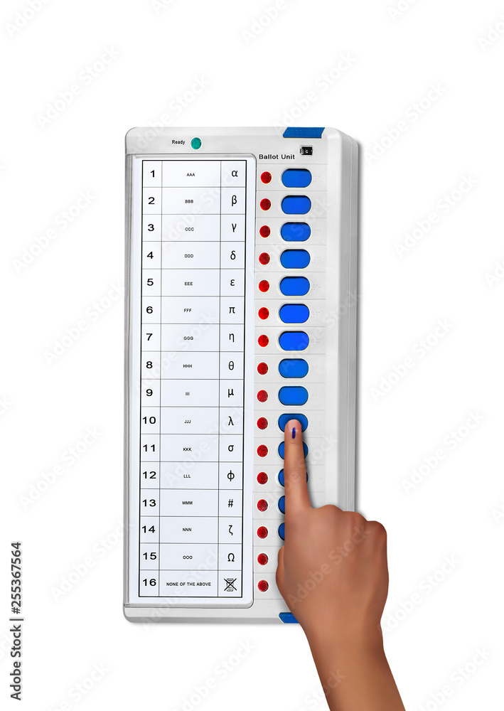 hand pressing Electronic Voting Machine in India,Ballot Unit Stock ...