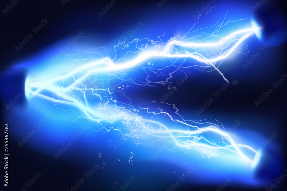 Heat lighting. High voltage. Energy of electric discharge. Vector ...