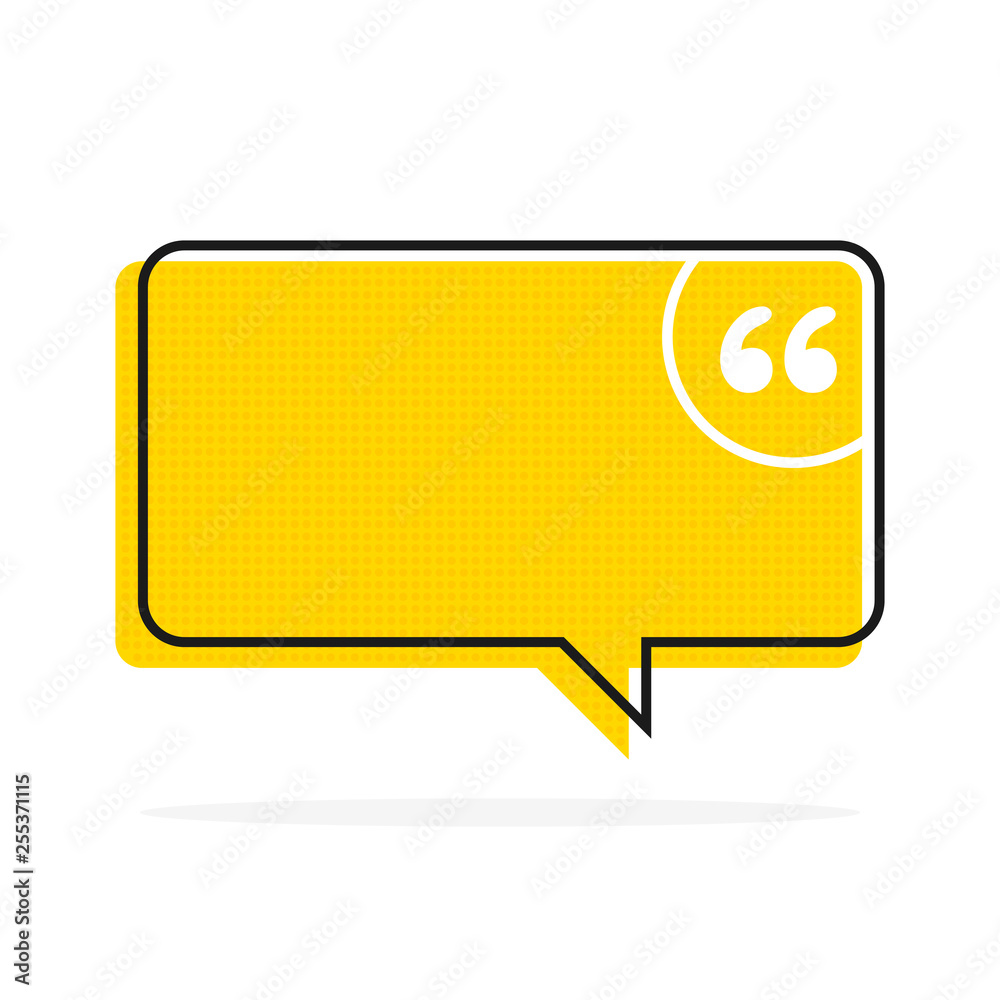 Quote text bubble. Commas, note, message and comment Vector Stock ...