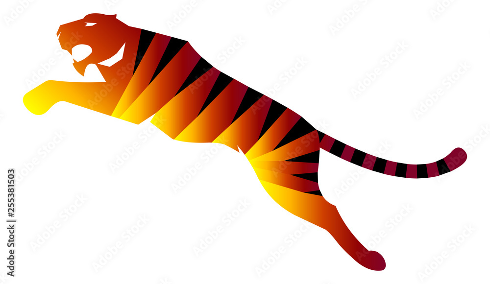 tiger jump vector illustration Stock Vector | Adobe Stock