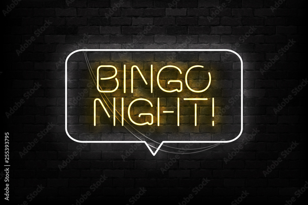 Vector realistic isolated neon sign of Bingo logo for template ...