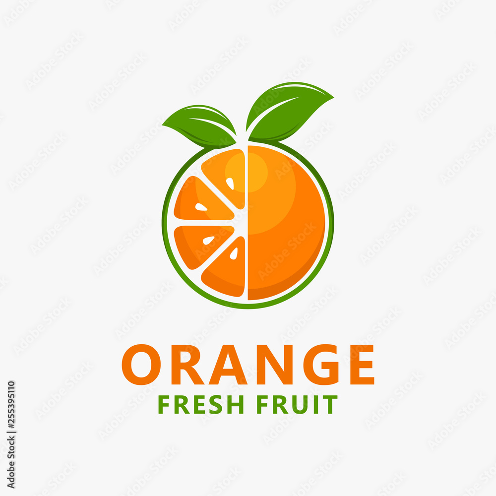 Orange fruit logo design Stock Vector | Adobe Stock