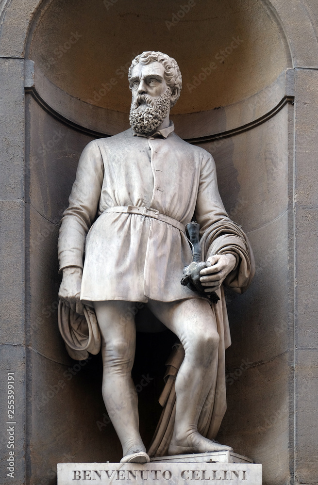 Benvenuto Cellini, statue in the Niches of the Uffizi Colonnade. The ...