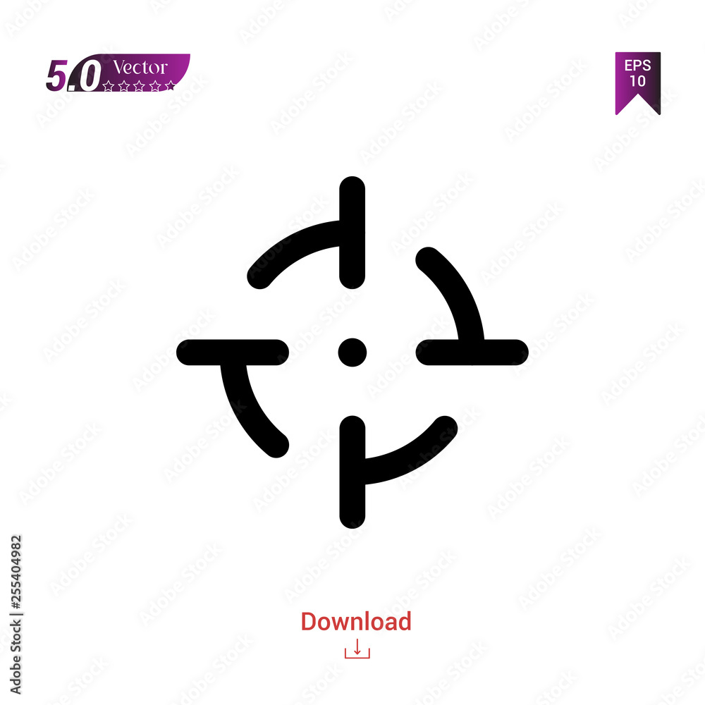 Outline target icon isolated on white background. Best modern. Graphic ...