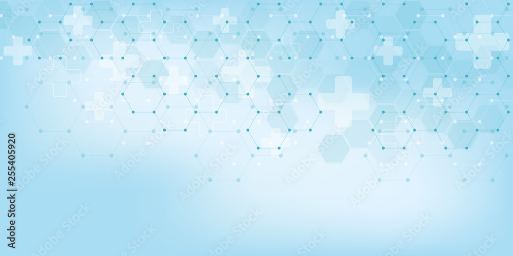 Abstract medical background with hexagons pattern. Concepts and ideas ...