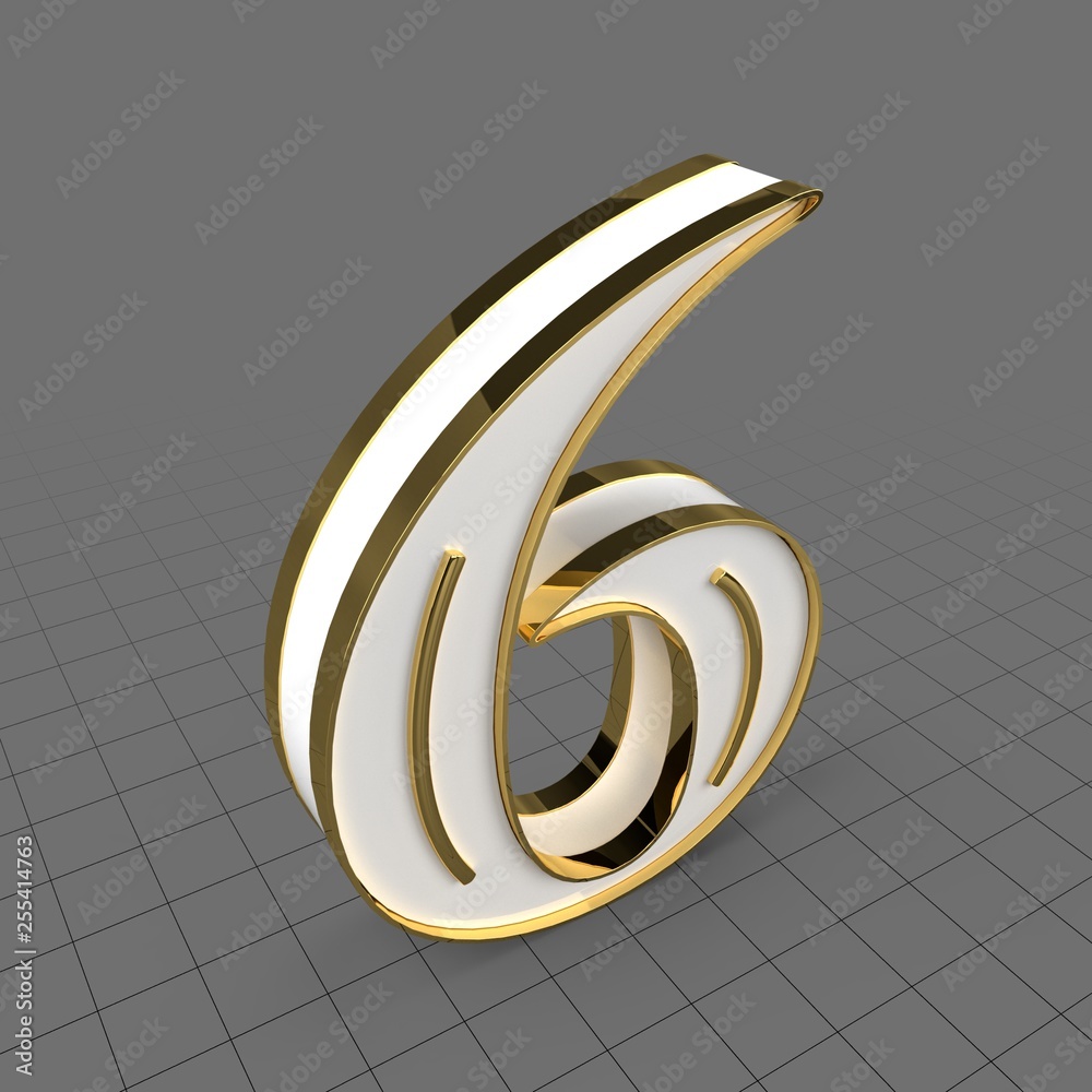 Number Six Stock 3D asset | Adobe Stock