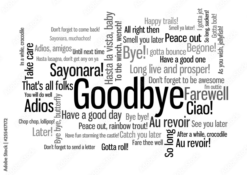 Goodbye Word Tag Cloud when say farewell vector de Stock | Adobe Stock
