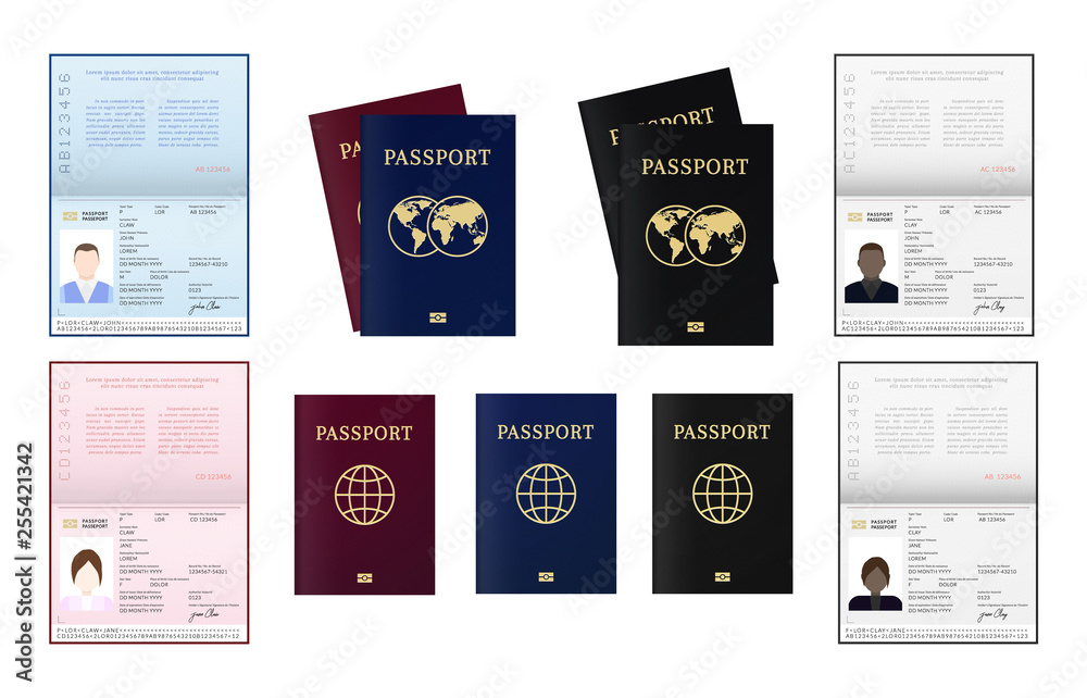 Biometric passport of citizen. African, American, Afro-American ...