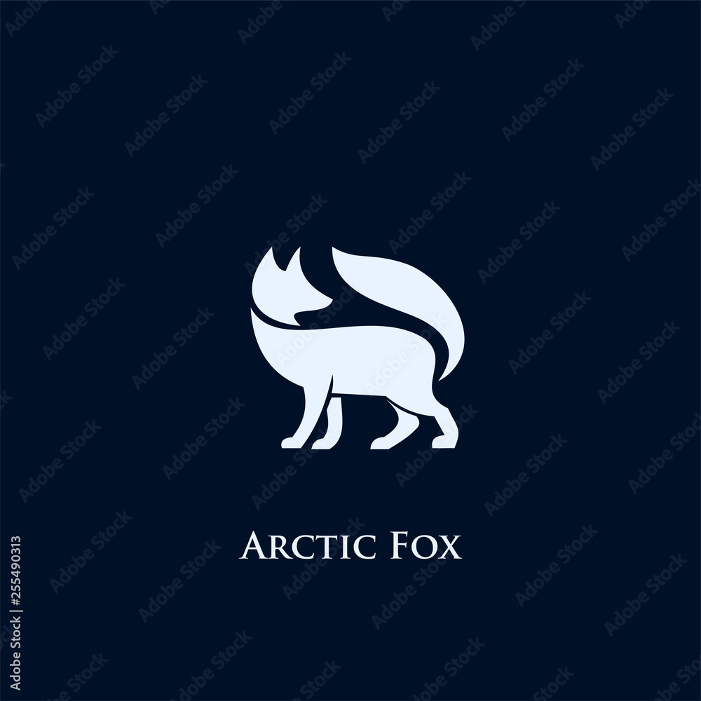 Arctic fox logo symbol - vector illustration Stock Vector | Adobe Stock