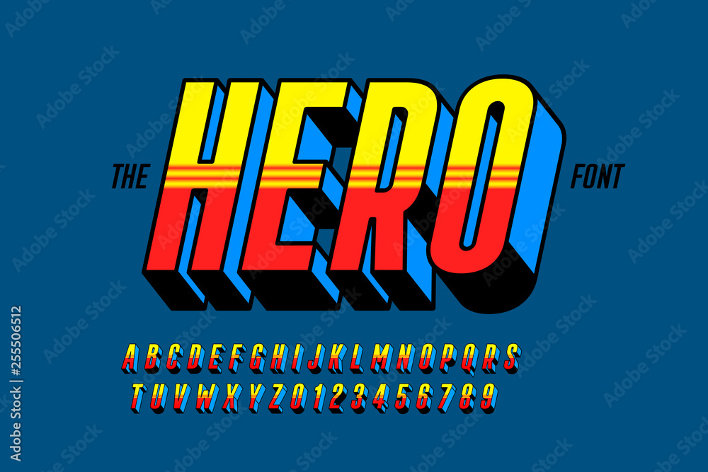 Comics style font design, superhero inspired alphabet, letters and ...
