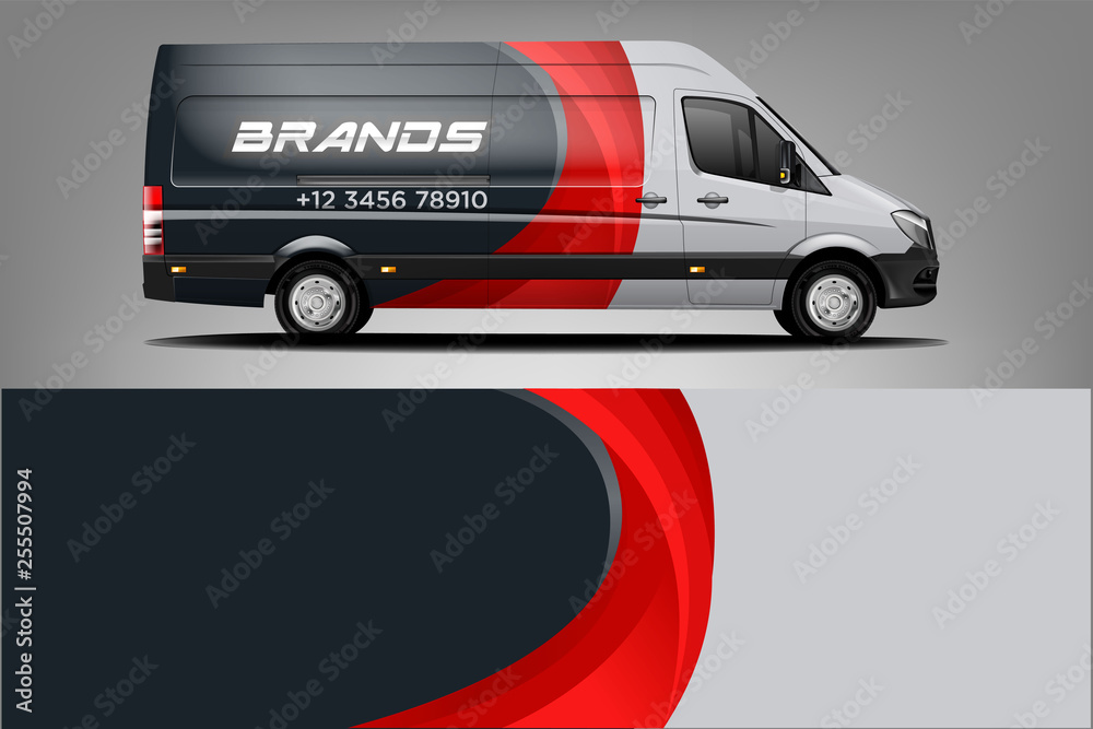 Van Wrap Livery design. Ready print wrap design for Van. - Vector dekal ...