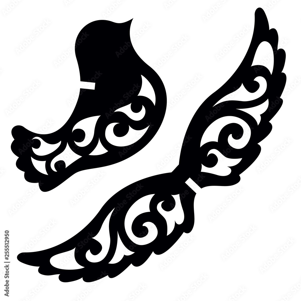 diagram of bird laser cutting figures Stock Illustration | Adobe Stock