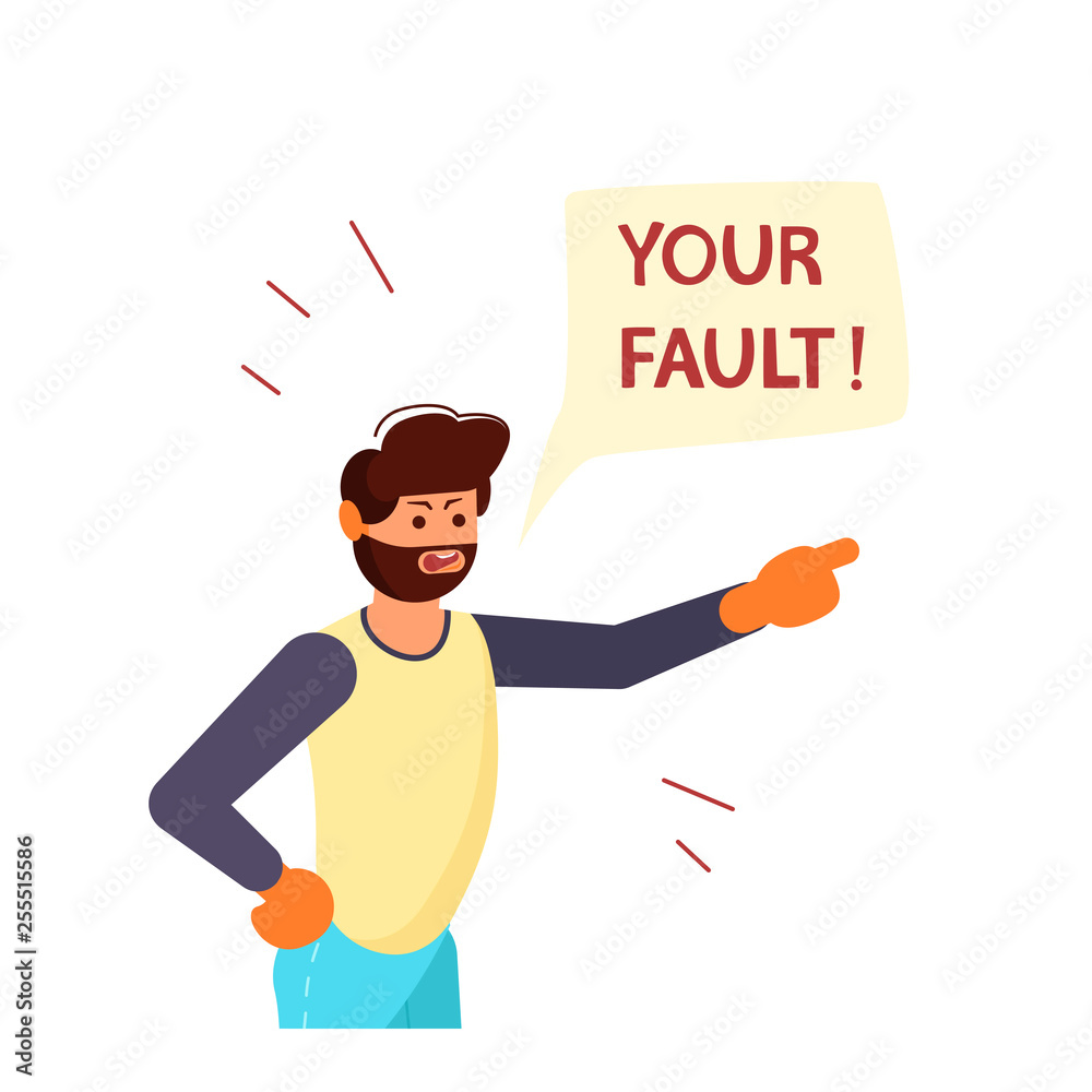 Angry man pointing his finger at you Stock Vector | Adobe Stock