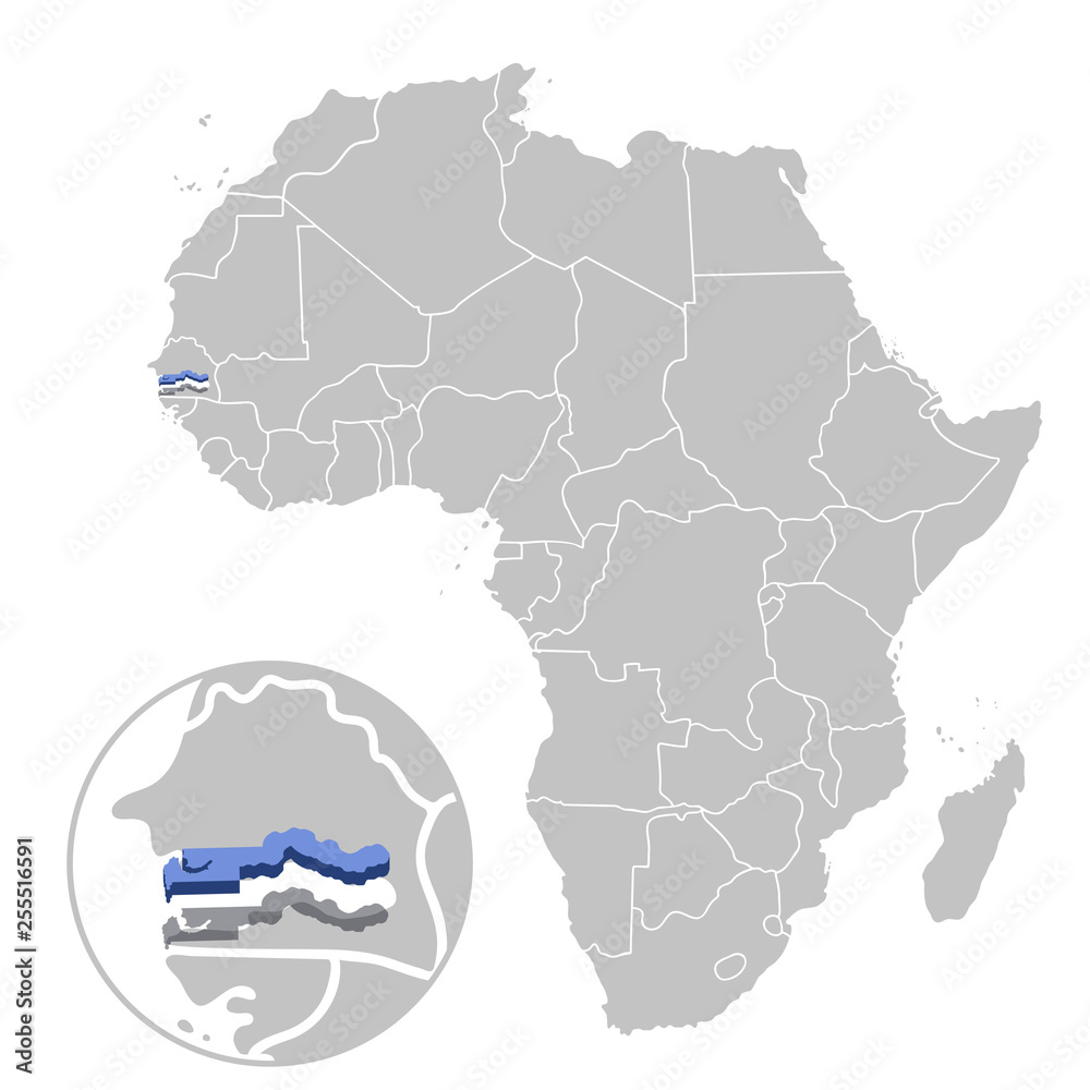 map of gambia in africa