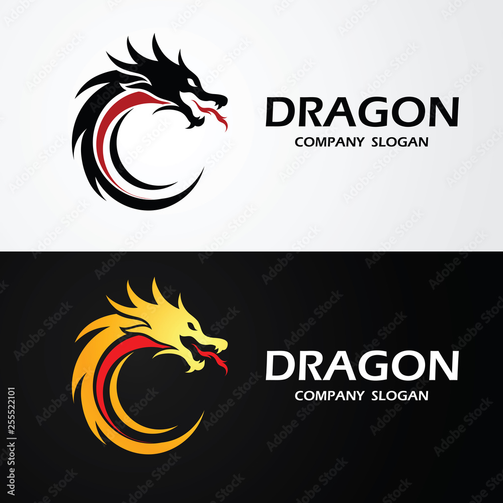Dragon logo vector Stock Vector | Adobe Stock
