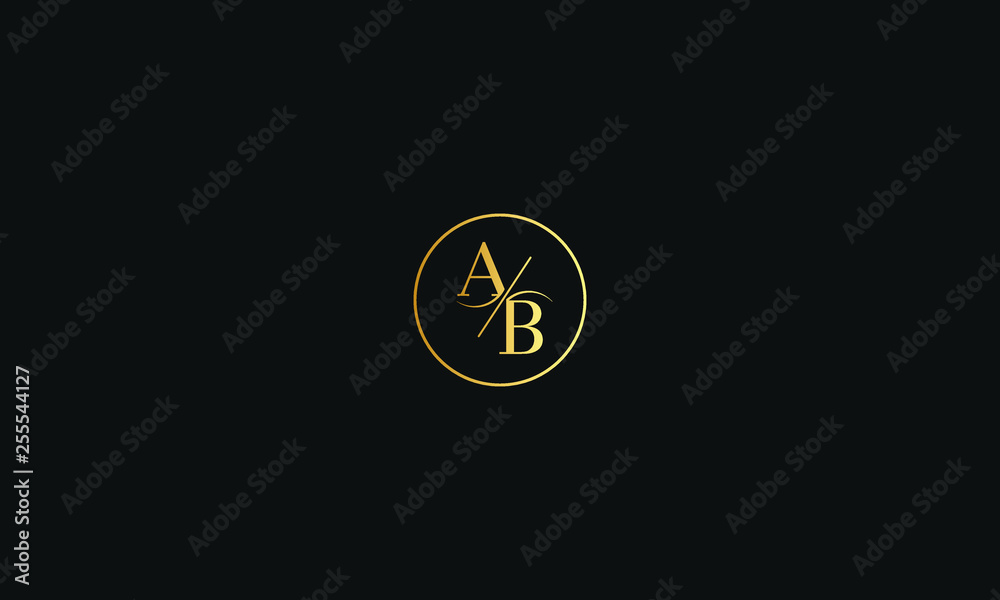 LETTER A AND B LOGO WITH CIRCLE FRAME FOR LOGO DESIGN OR ILLUSTRATION ...