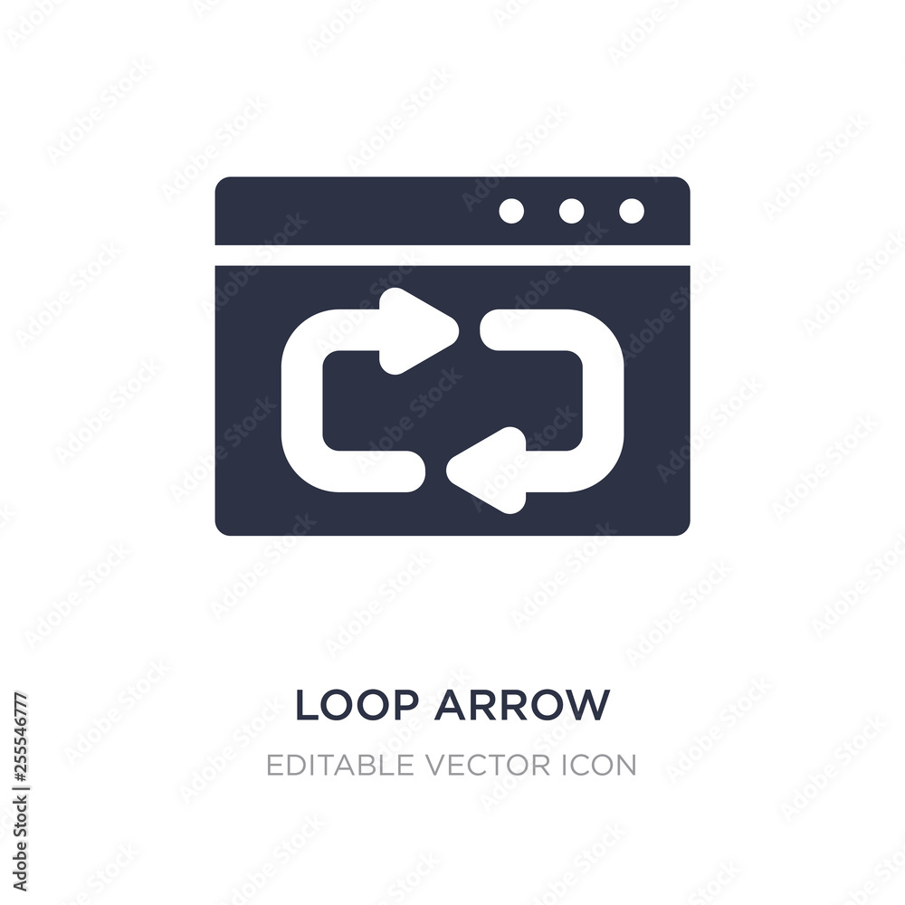 loop arrow icon on white background. Simple element illustration from UI concept. Stock Vector ...