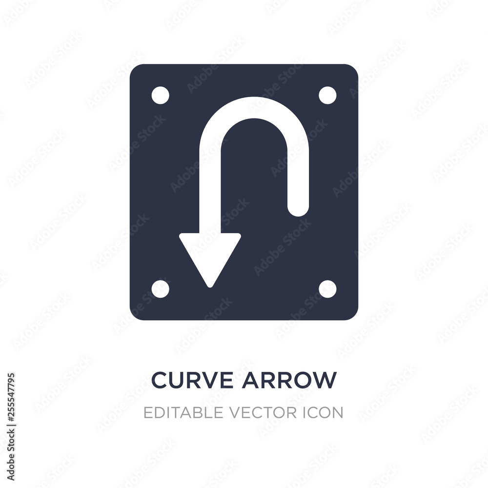 curve arrow icon on white background. Simple element illustration from ...