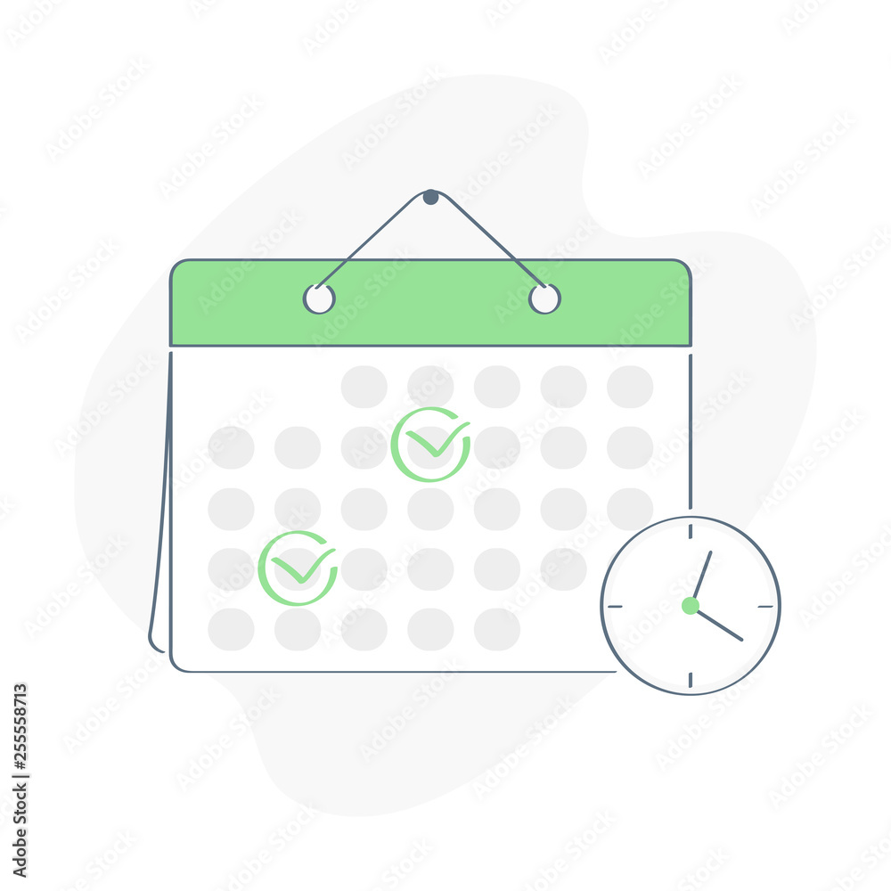 Cartoon Character Make an Online Schedule. Business Graphics Tasks ...