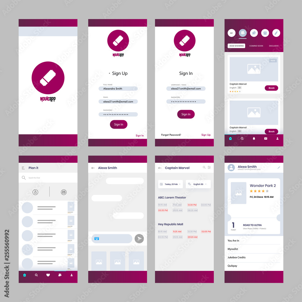 Mobile UI Kit, UI and UX designs for screens. Stock Vector | Adobe Stock