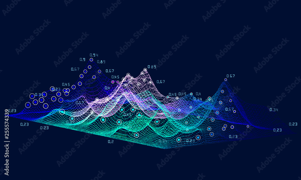 Abstract 3D big data concept. Futuristic infographics design. Social ...