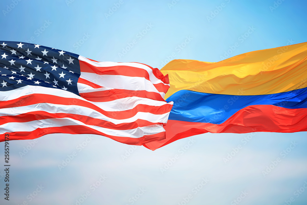 Flags of the USA and Colombia Stock Photo | Adobe Stock