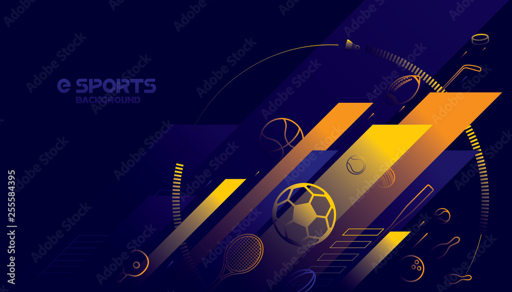 Vector esports with futuristic technology background design. Stock ...