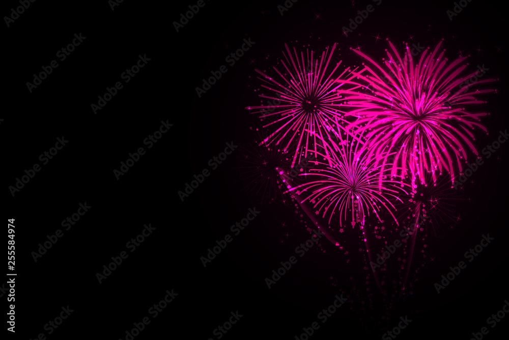 Pink Fireworks Background