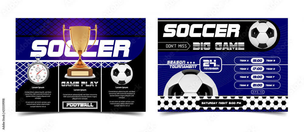 Soccer Poster Vector. Football Ball. Design For Sport Bar Promotion ...