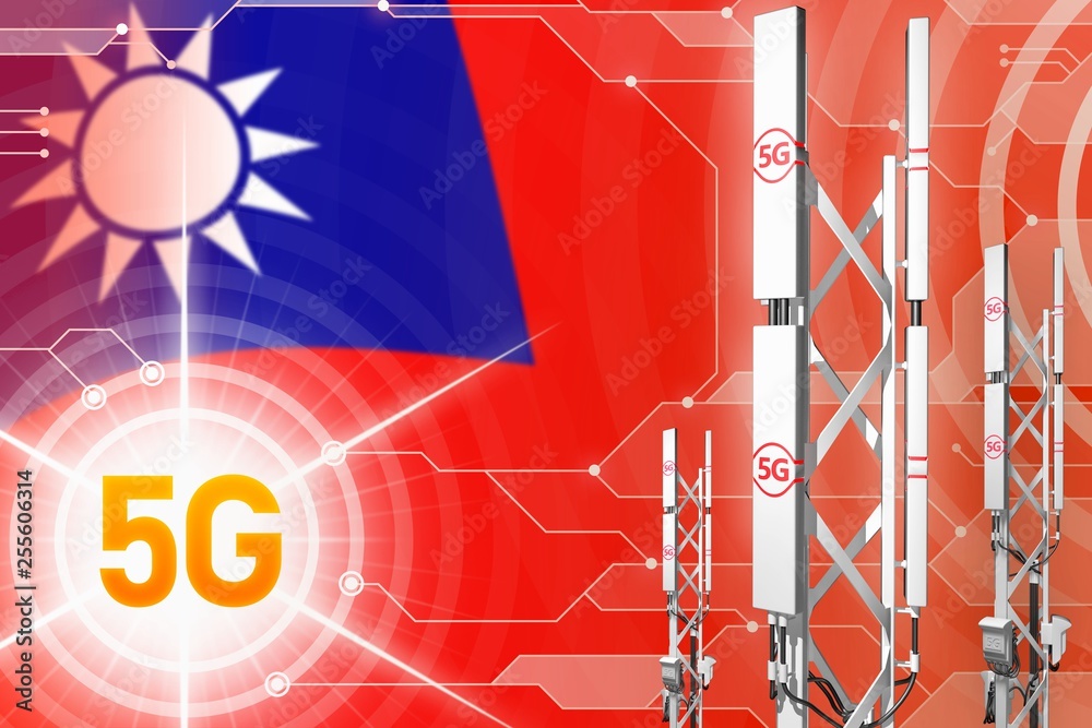 Taiwan Province of China 5G industrial illustration, large cellular ...