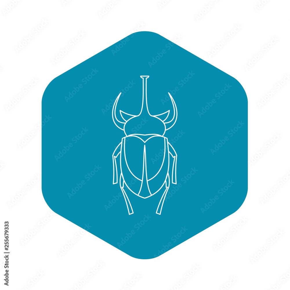 European rhinoceros beetle icon. Outline illustration of european ...