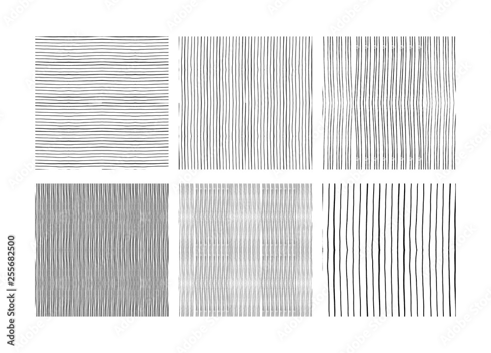 Vetor de Set of hand-drawn lines pen, felt-tip pen, brush. vector black ...