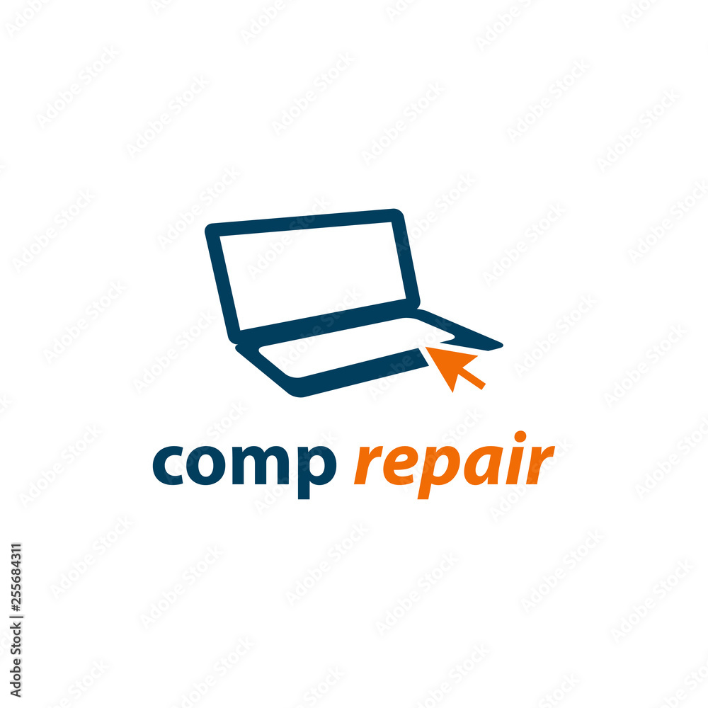 computer, laptop repair service logo vector Stock Vector | Adobe Stock